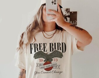 Free Bird Shirt, Comfort Colors Band Tshirt, Old School Band T-shirt ...