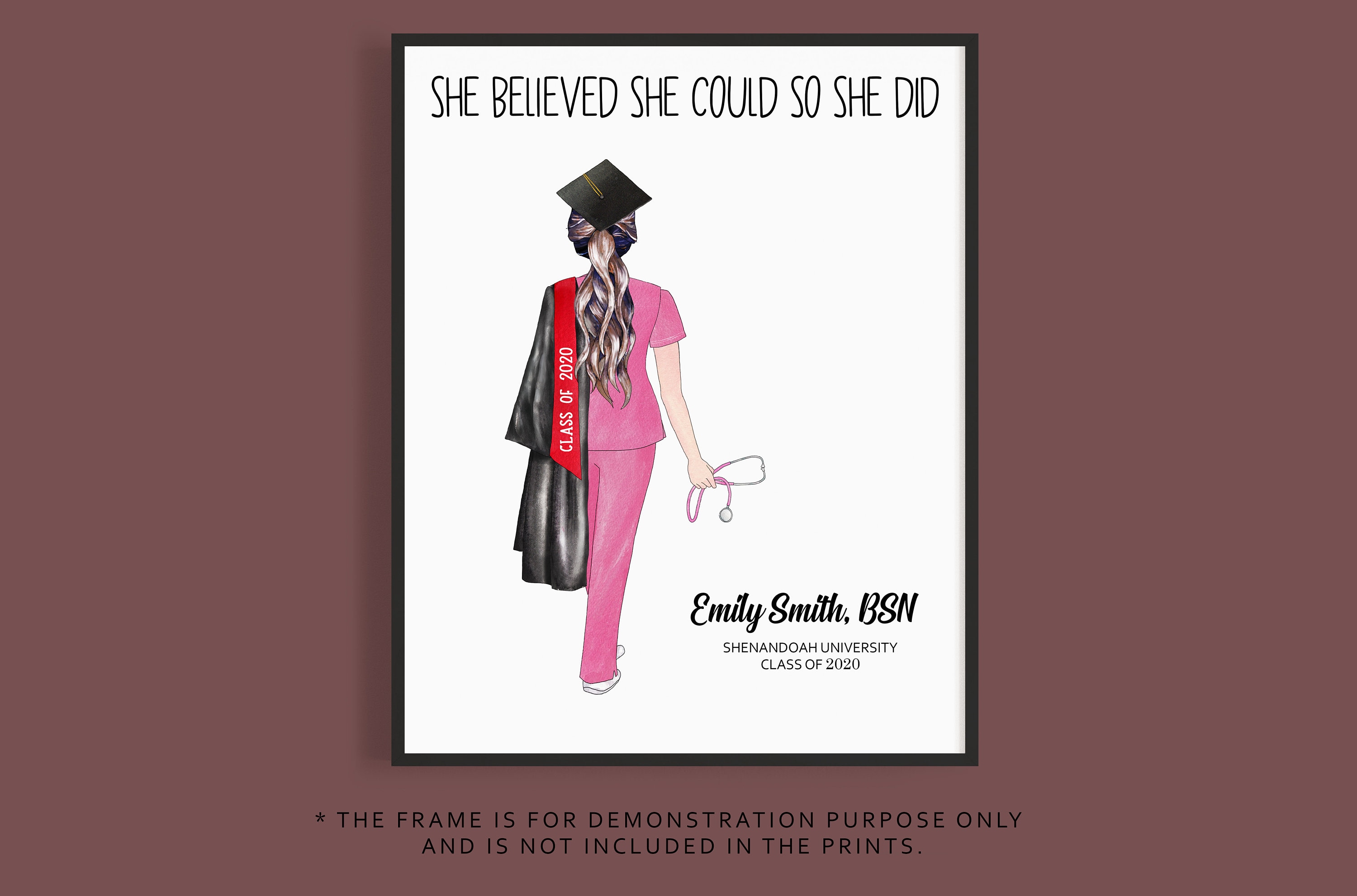 Personalized Nurse Graduation Print, Custom Portrait (9x11) - Etsy