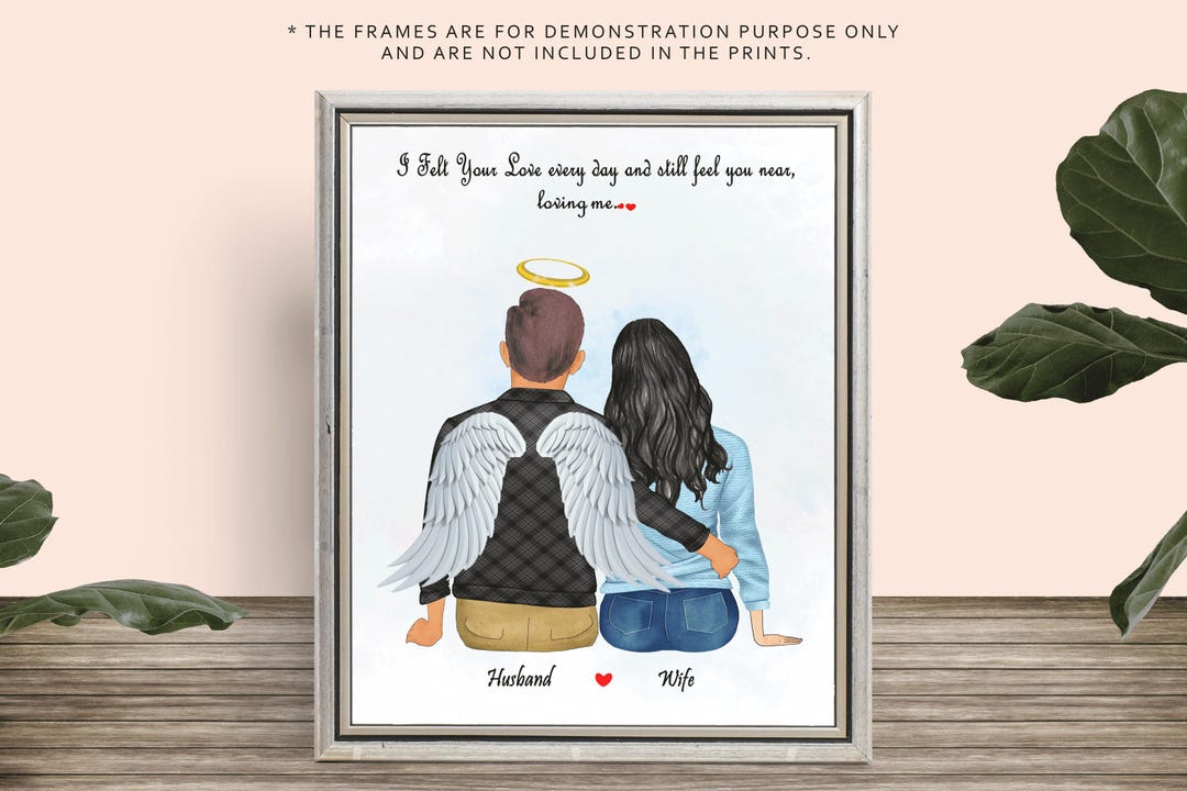 Custom Husband Memorial Portrait, Loss of Spouse Remembrance Art - Etsy