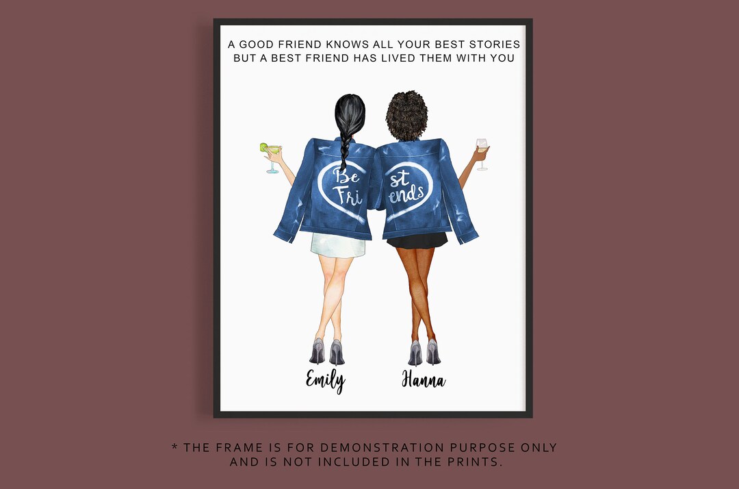 Personalized Best Friend Wall Art-custom Best Friend Print Art-bff Gift ...