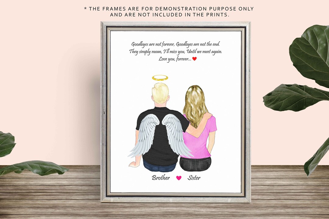 Brother Memorial Illustration Print, Remembrance Gift - Etsy