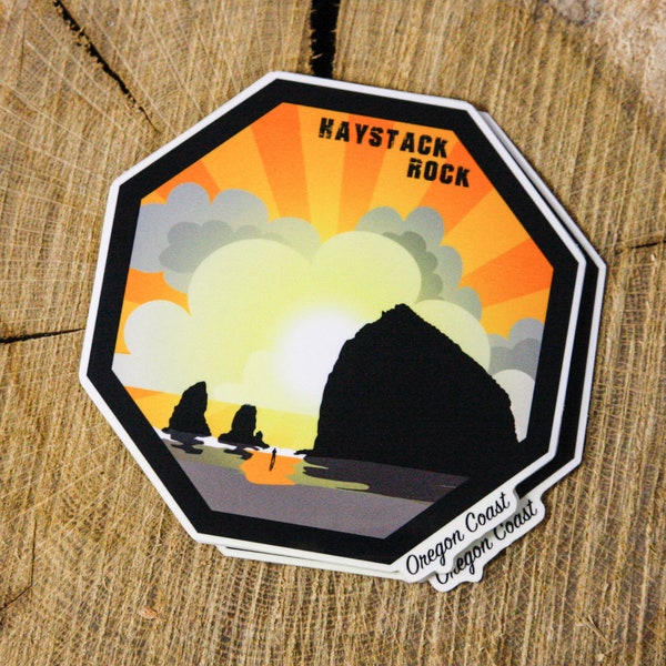 Haystack Rock Sticker - Etsy