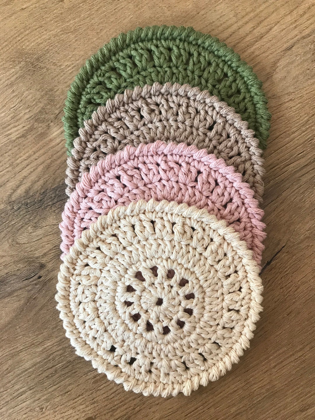Organic Cotton Crochet Coasters Vegan Cotton Coaster - Etsy