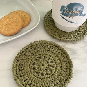 Organic Cotton Crochet Coasters, Vegan Cotton Coaster, Housewarming ...
