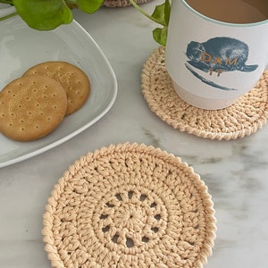 Organic Cotton Crochet Coasters, Vegan Cotton Coaster, Housewarming ...