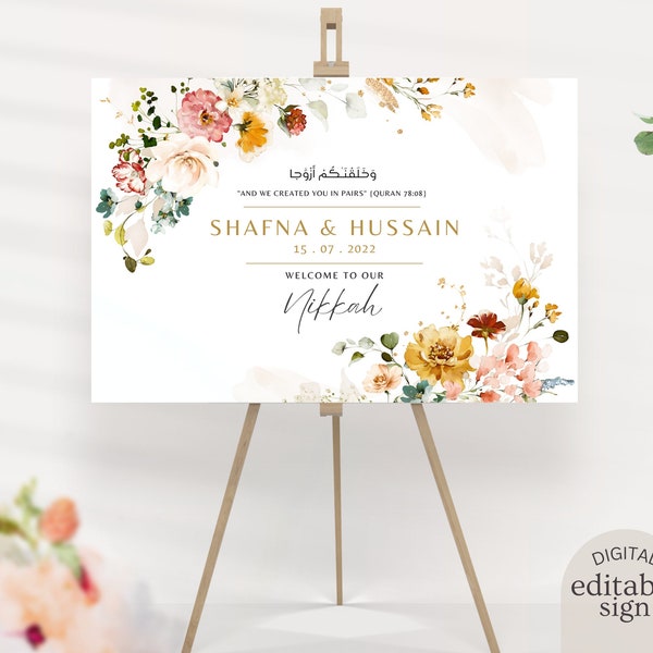 Islamic Wedding Sign Board - Etsy