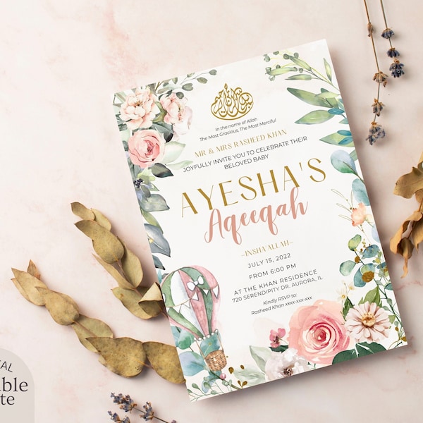 Aqeeqah Invitation Cards - Etsy