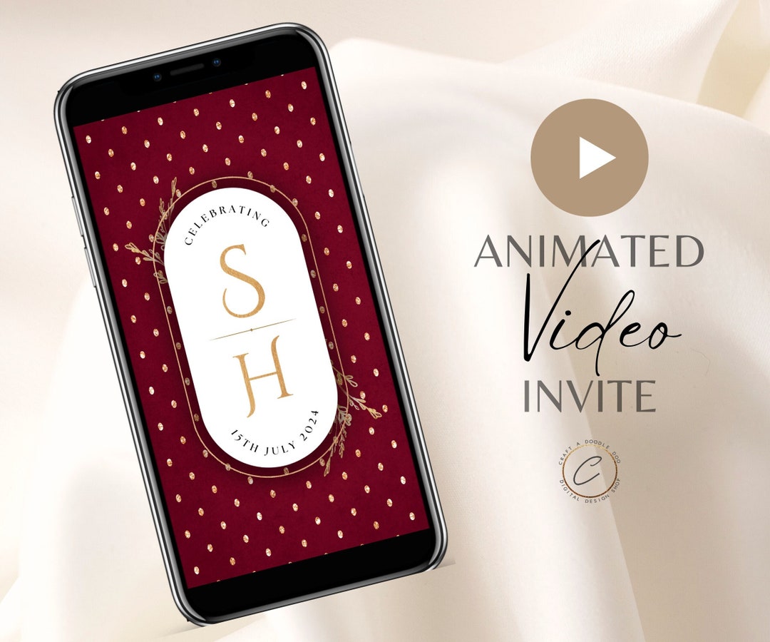 Muslim Wedding Invitation Digital Video, Elegant Custom Animated Nikah ...