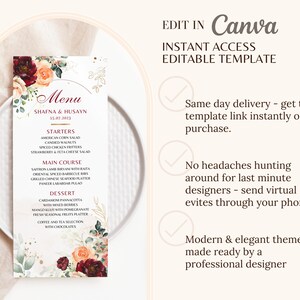 Editable Muslim Wedding Menu Template DIGITAL DOWNLOAD, Printable ...