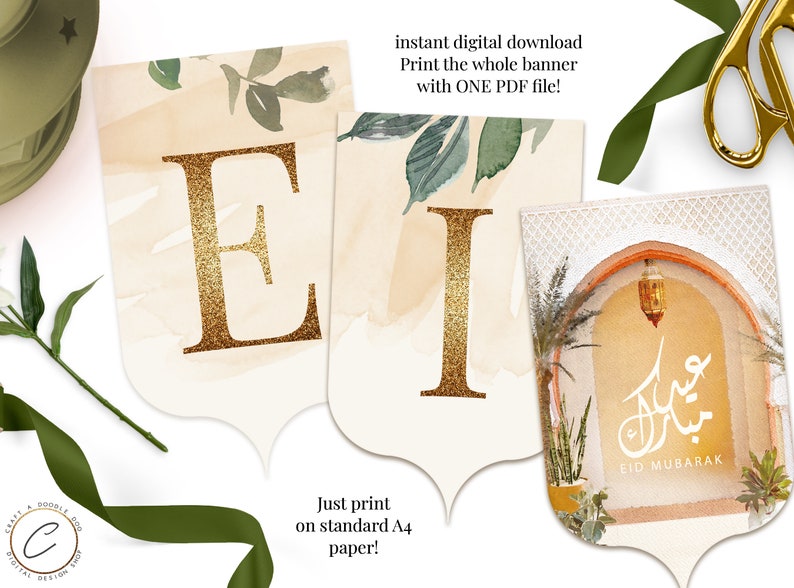 Modern Eid Mubarak Banner Instant Printable Digital Download - Etsy