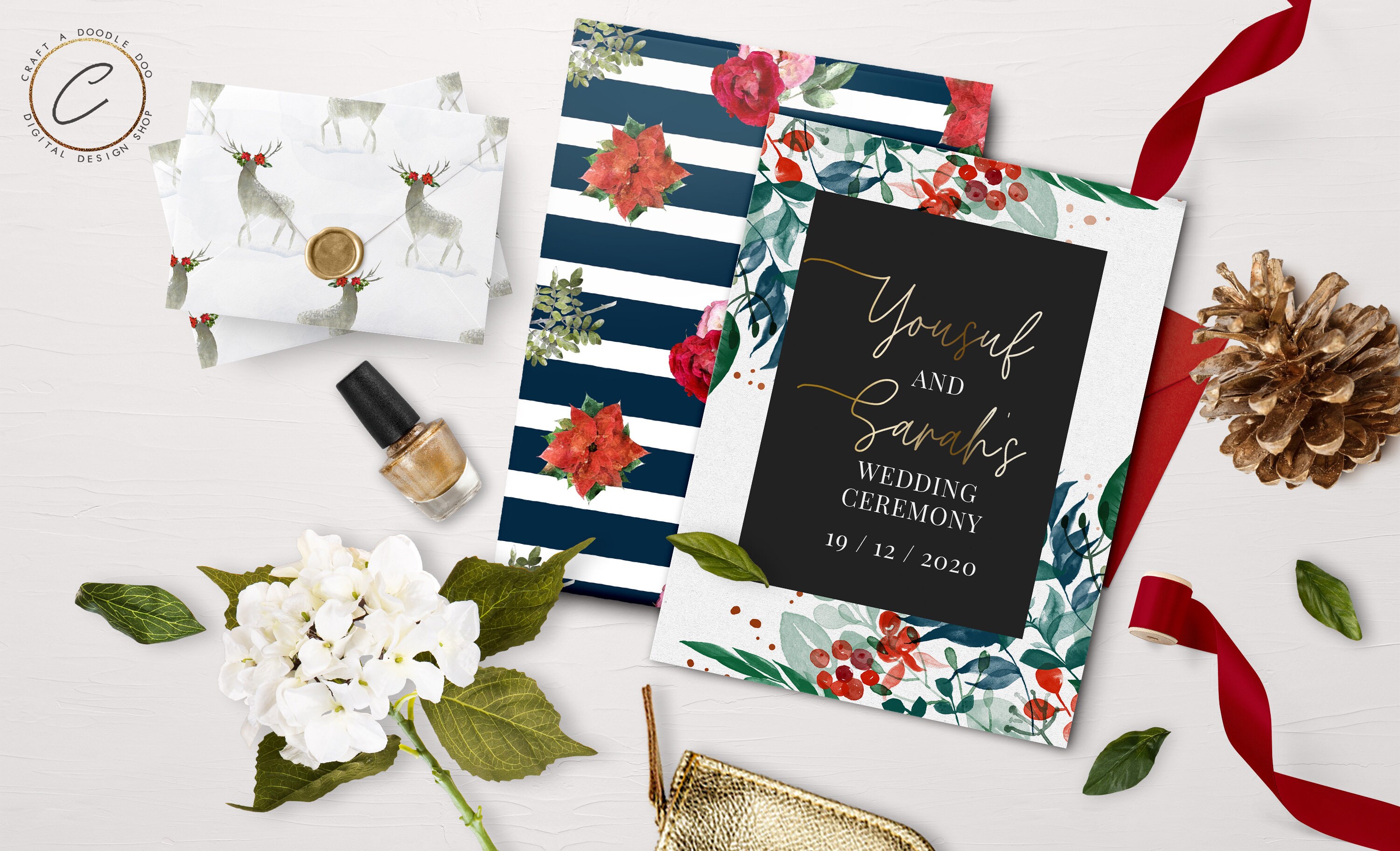 Winter Digital Paper Pack Watercolor Floral Holiday Pattern - Etsy