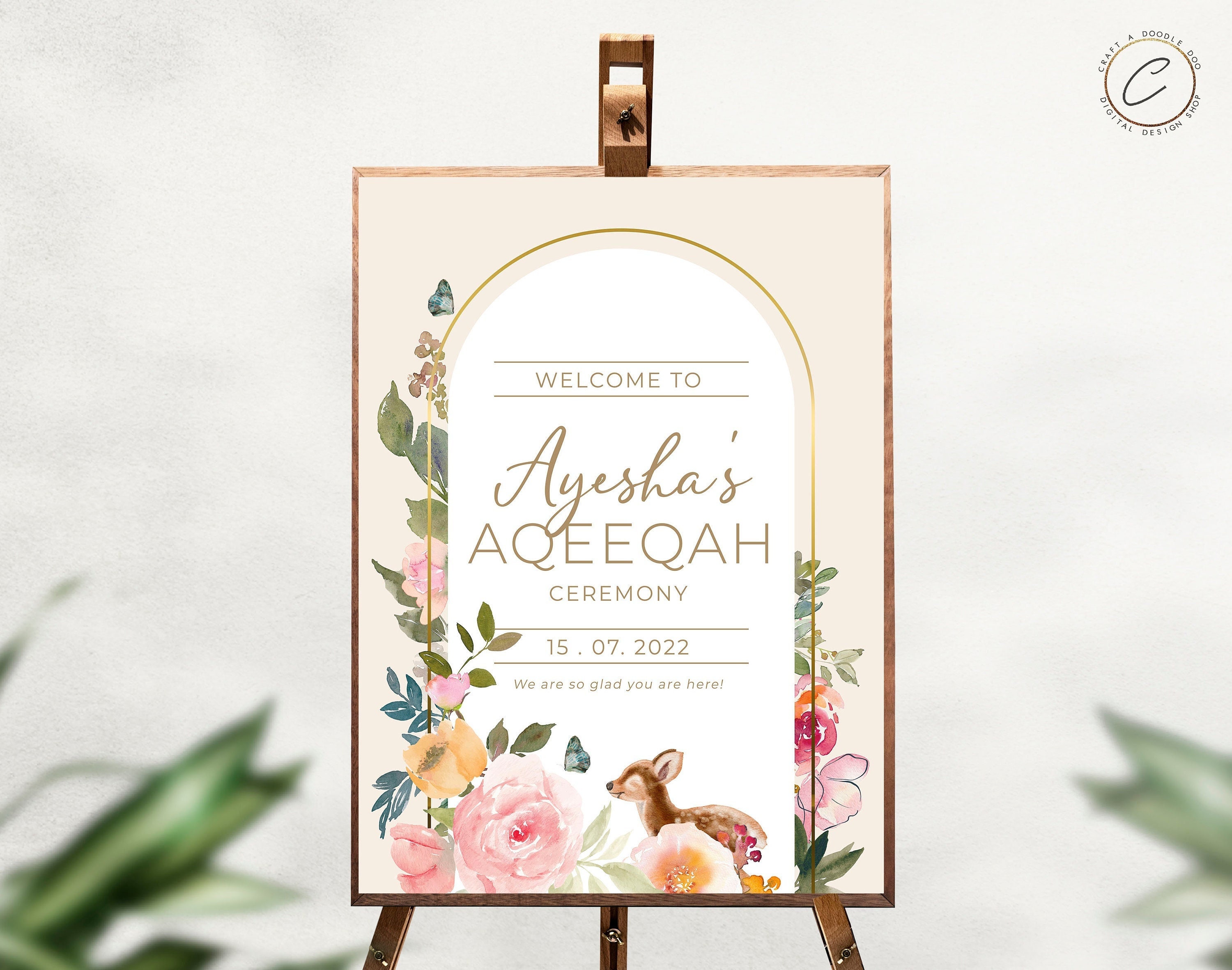 Custom Aqeeqah Sign, Personalized Aqiqa Welcome Poster Printable ...