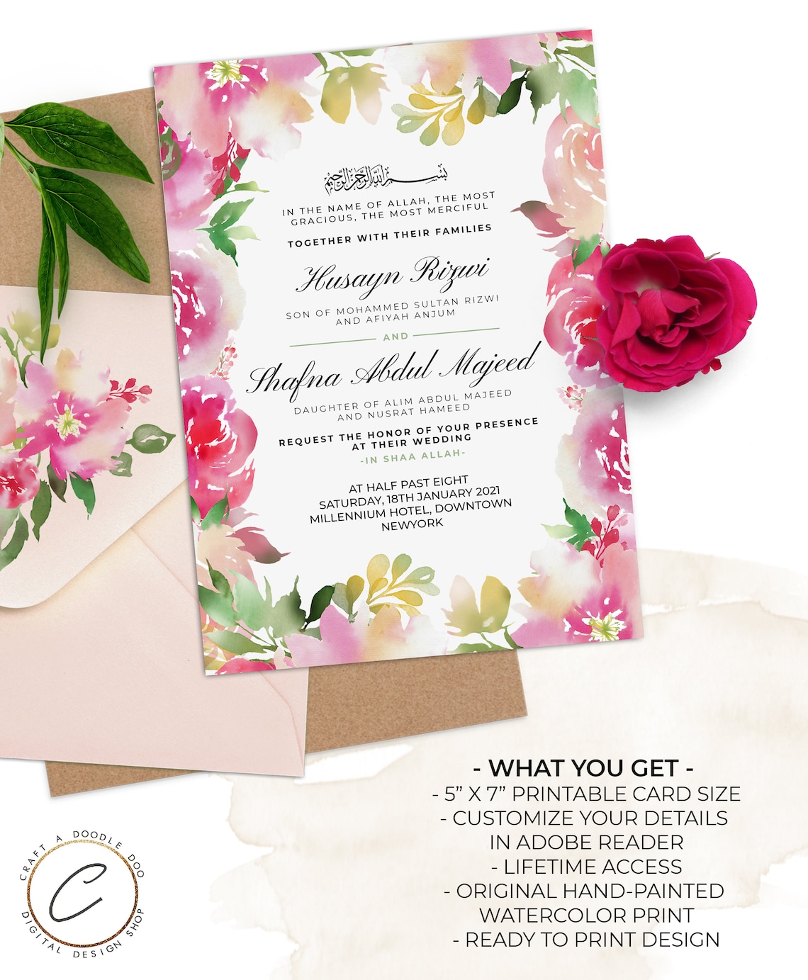 Editable Nikah Card Invitation Printable Digital Download - Etsy