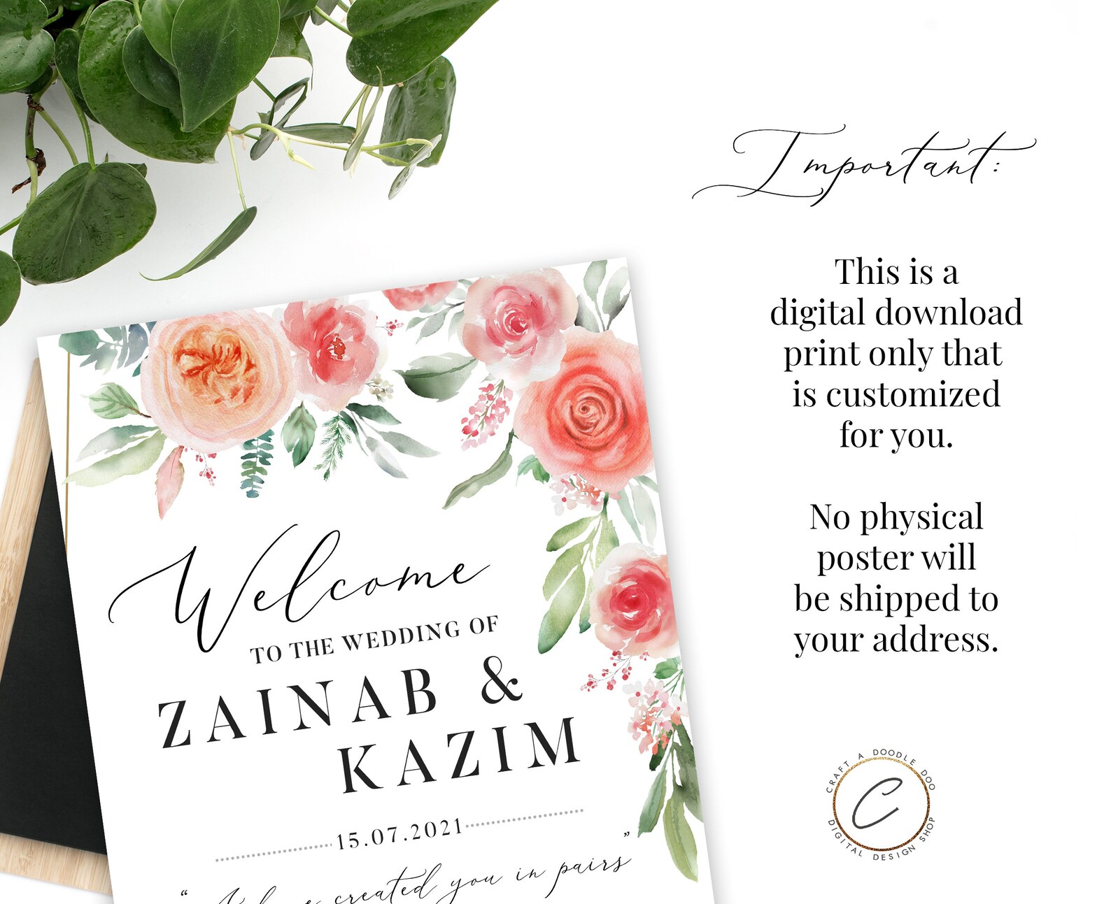 Custom Muslim Wedding Welcome Sign Nikah Announcement Poster - Etsy