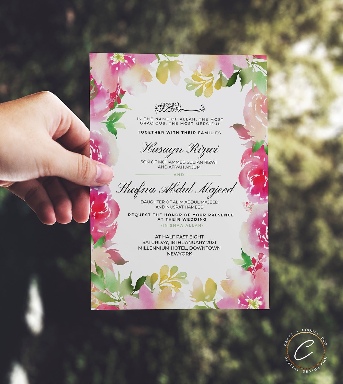 Editable Nikah Card Invitation Printable Digital Download - Etsy
