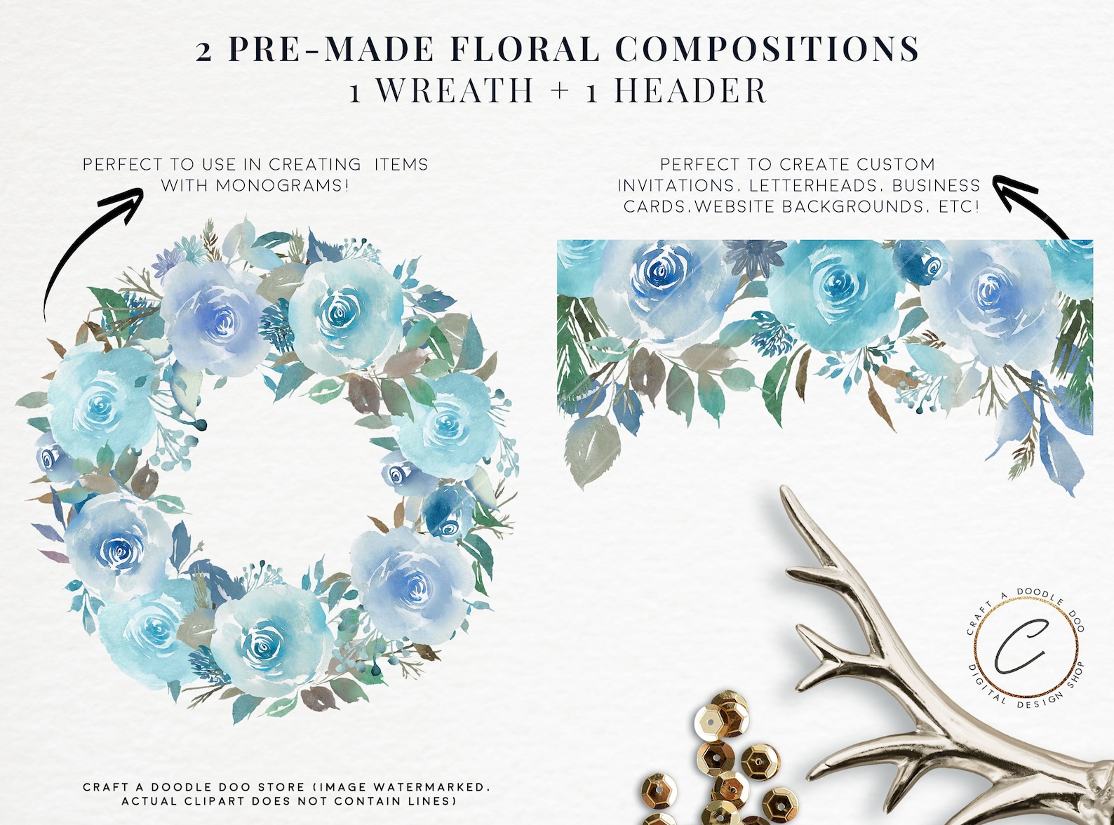 Winter Digital Paper & Clipart Holiday Watercolor Graphics - Etsy