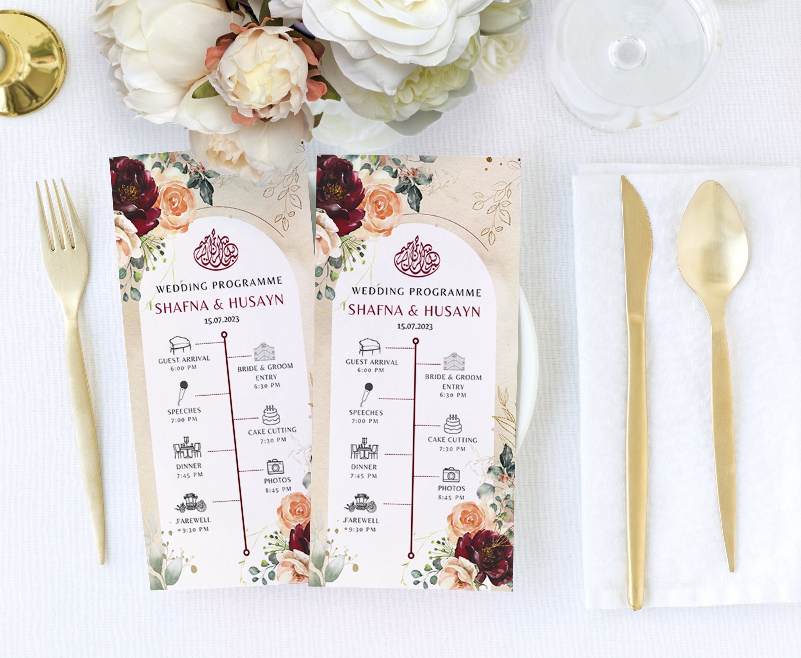 Editable Muslim Wedding Program Template DIGITAL DOWNLOAD - Etsy UK