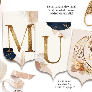 Ramadan Mubarak Banner Instant Printable Digital Download PDF, Luxury ...