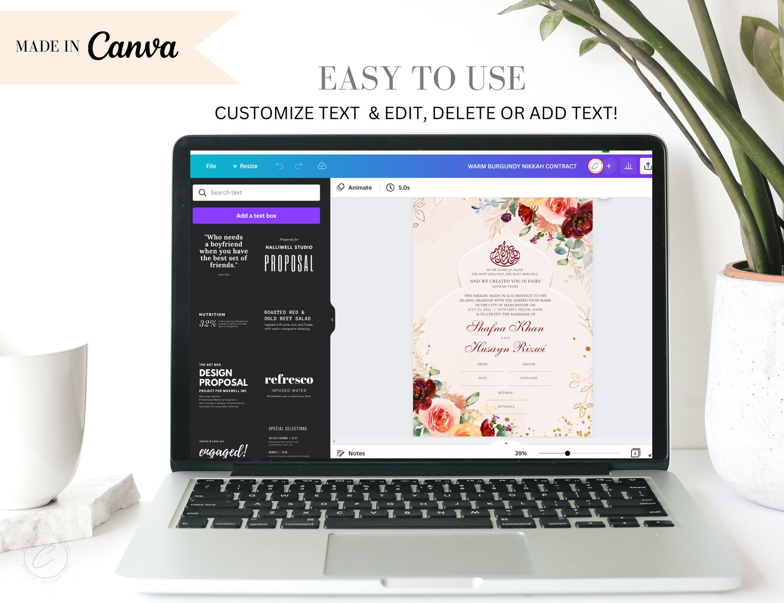 Editable Muslim Wedding Program Template DIGITAL DOWNLOAD, Printable ...