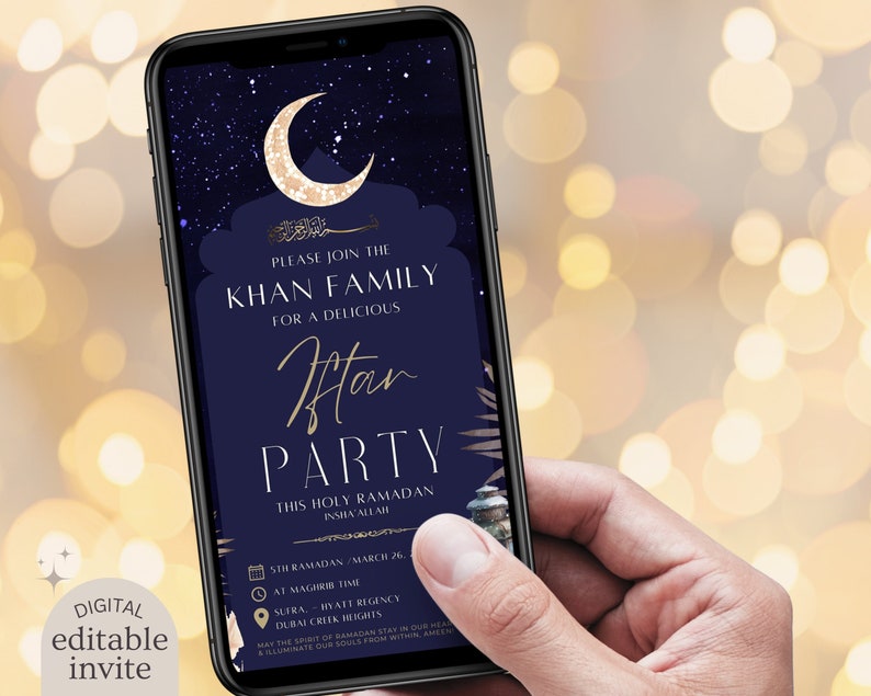 Editable Iftar Party Invitation Template Digital Download, Personalized ...