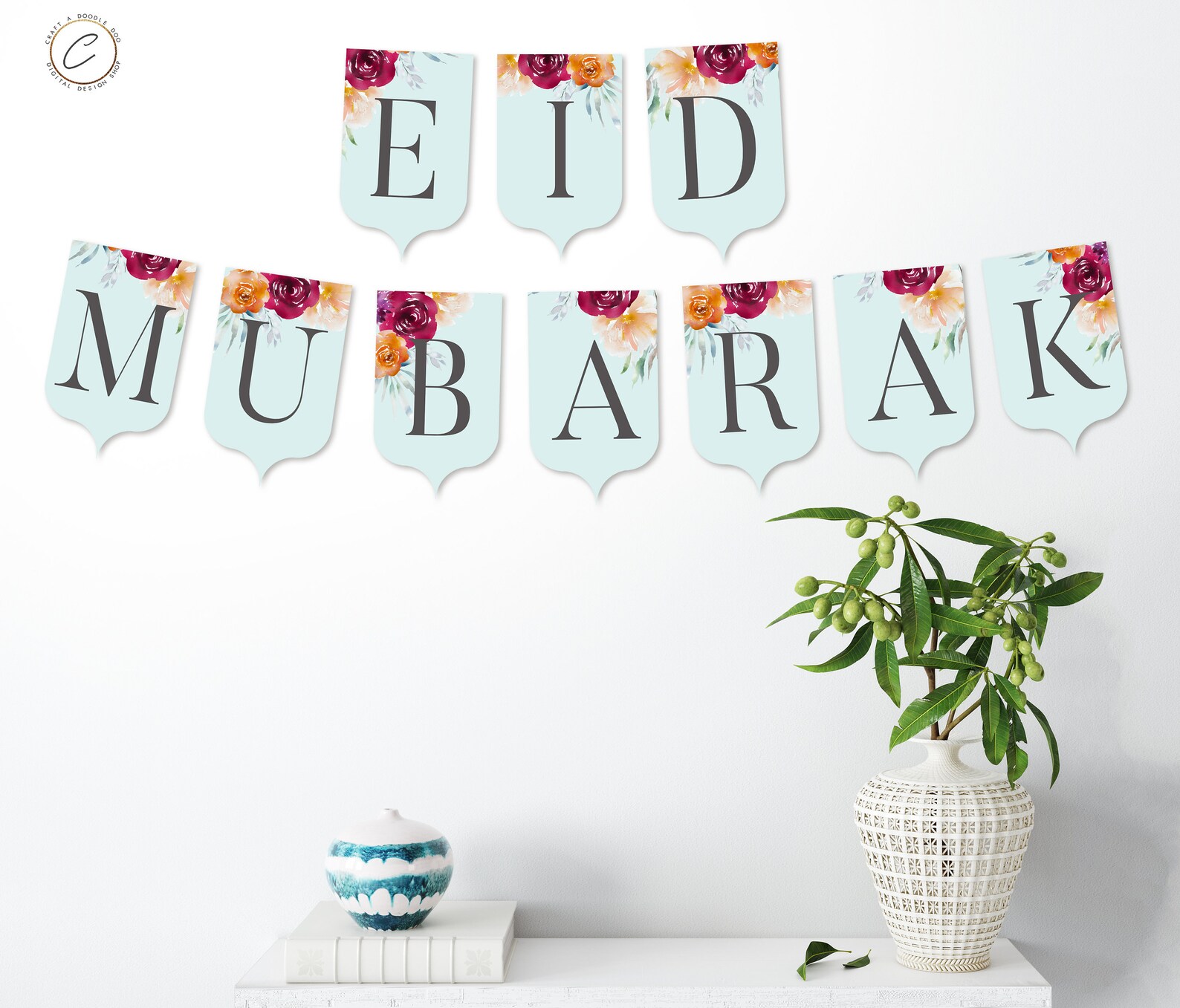 Eid Mubarak Banner, Instant Printable Digital Download PDF, Happy Eid ...