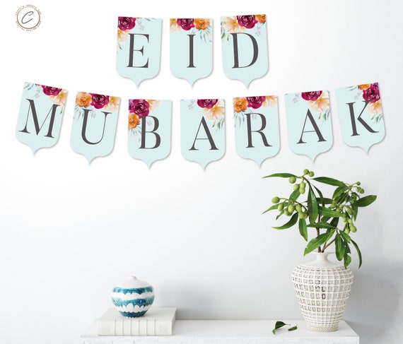 Eid Mubarak Banner Instant printable digital download PDF | Etsy