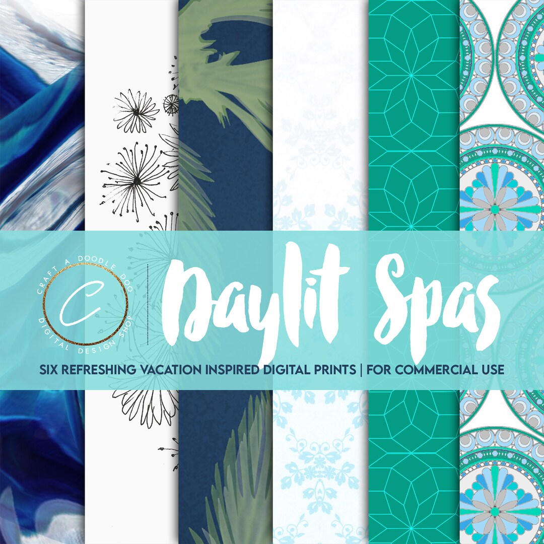 Daylit Spas | Digital Paper Pack | Scrapbook Paper | Digital Art Prints ...