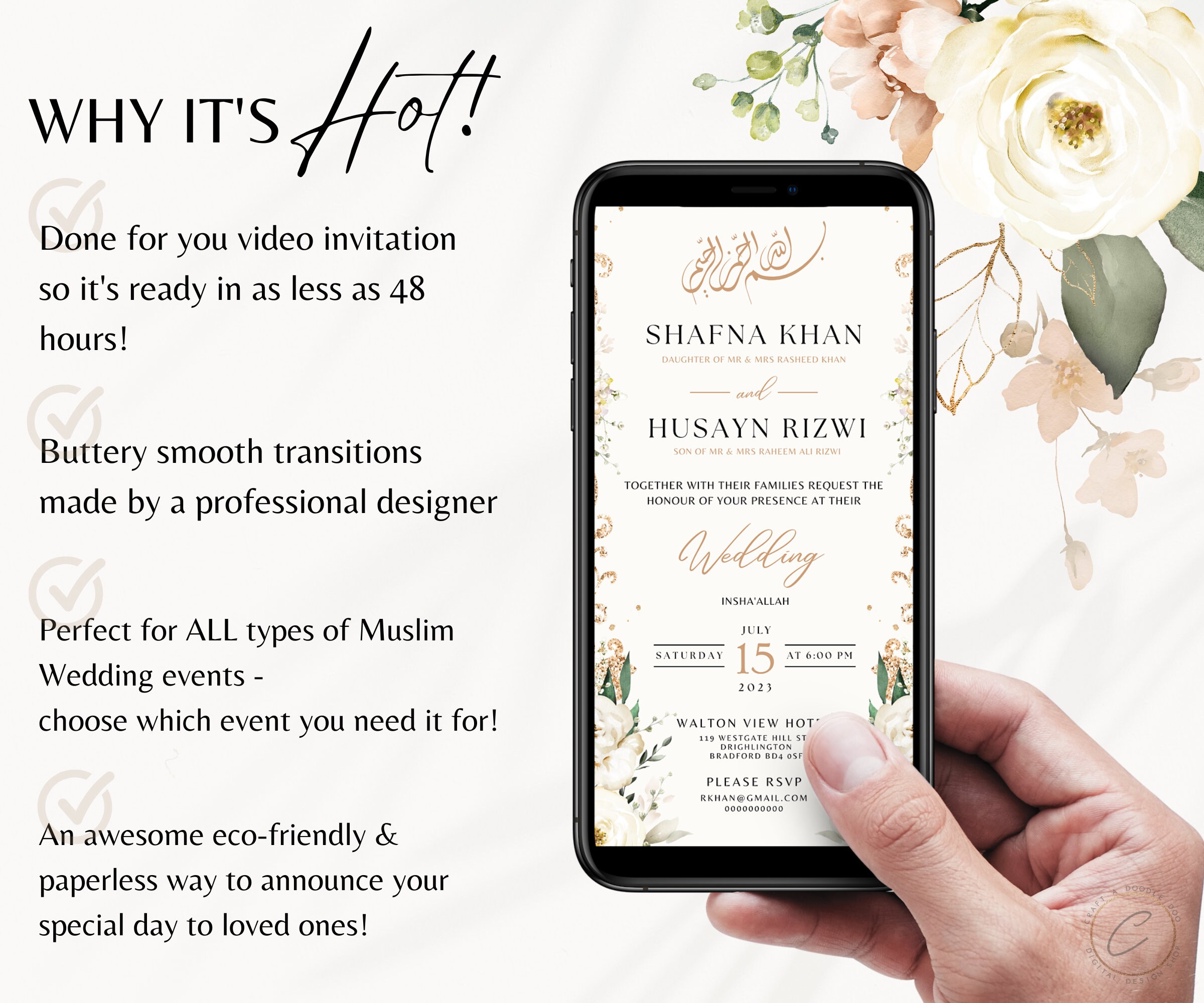 Muslim Wedding Invitation Digital Video Custom Animated Nikah - Etsy