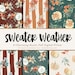 Rustic Fall Digital Paper Pack, Watercolor Autumn Floral Papers, Fall ...