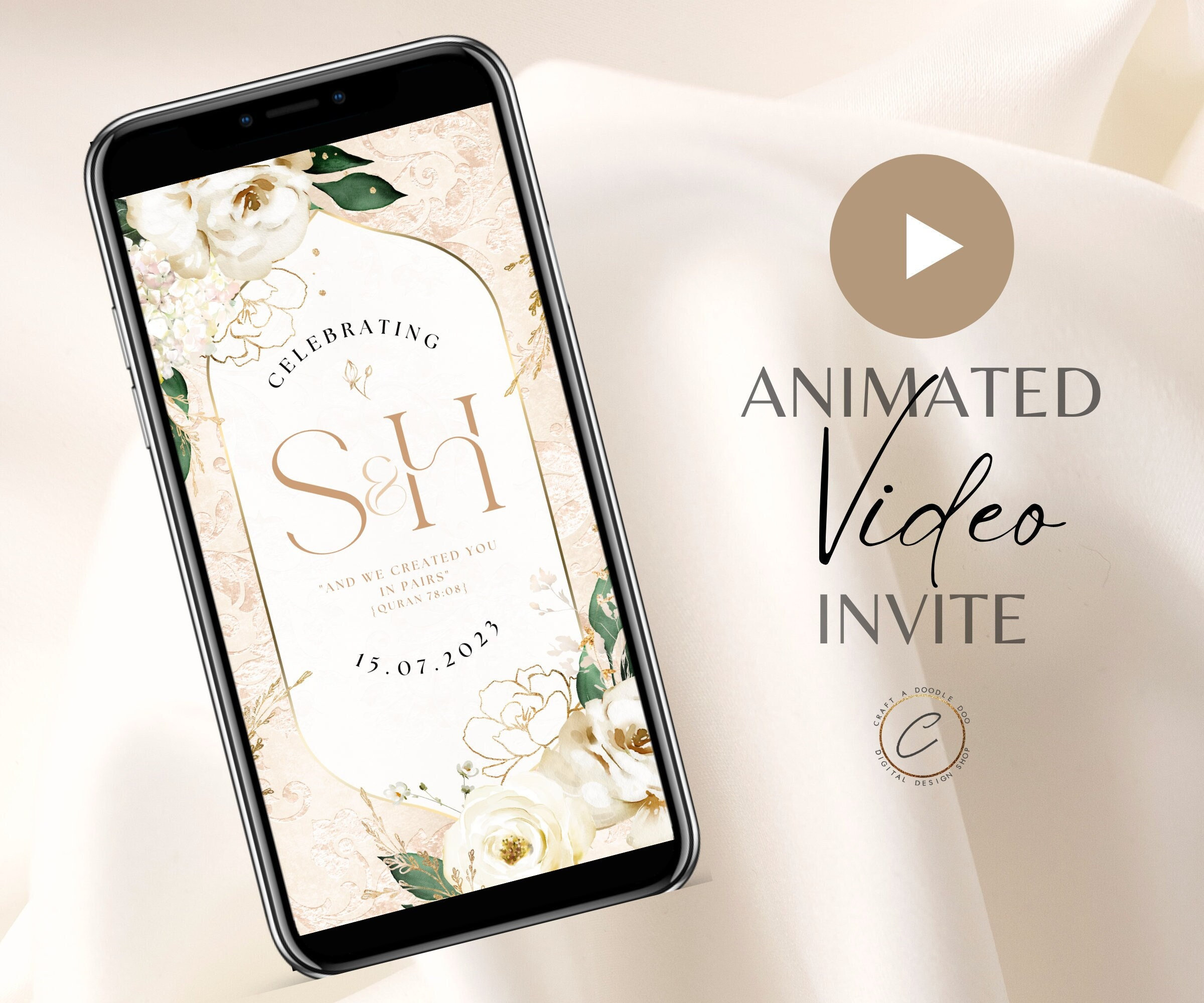 Muslim Wedding Invitation Digital Video Custom Animated Nikah - Etsy