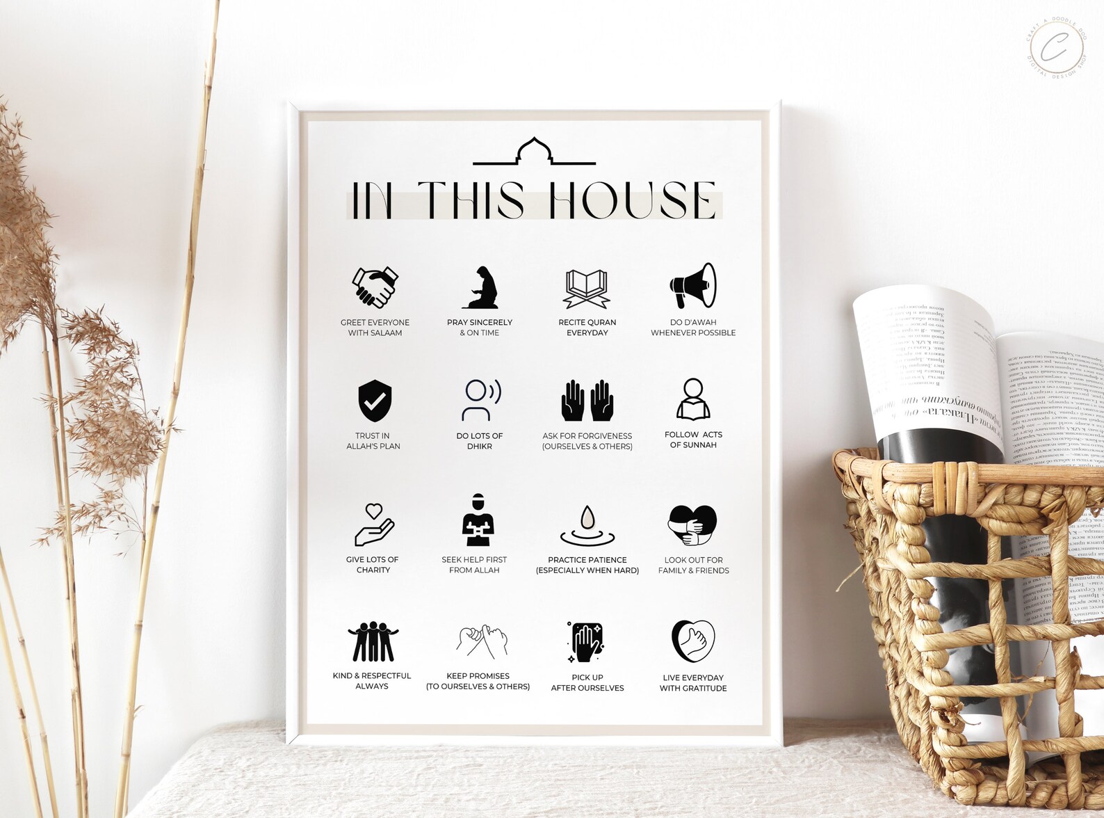 Islamic House Rules Poster Ramadan Printable Wall Art Digital - Etsy