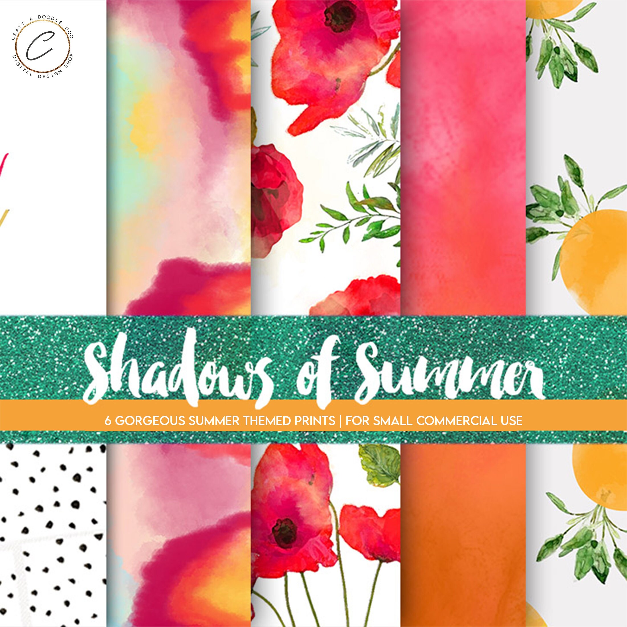 Shadows of Summer Digital Paper Pack Scrapbook Paper Digital Art Prints ...