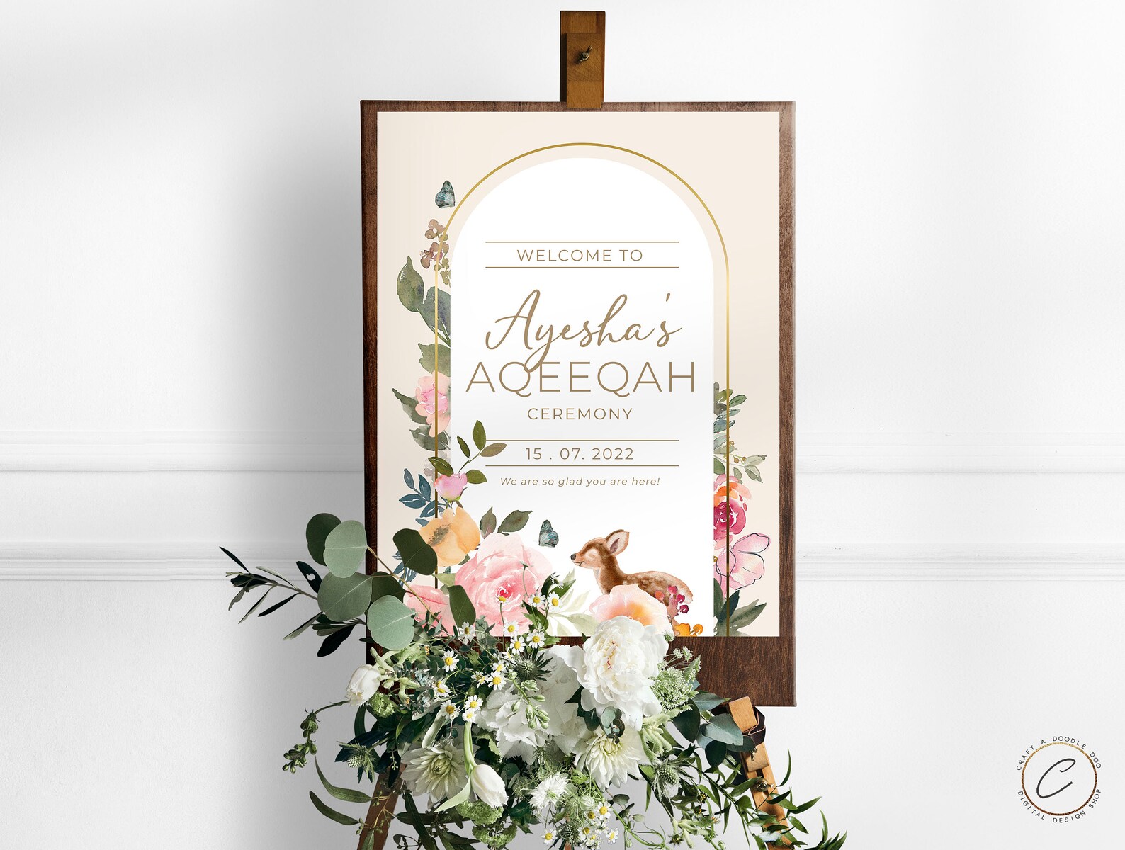 Custom Aqeeqah Sign, Personalized Aqiqa Welcome Poster Printable ...