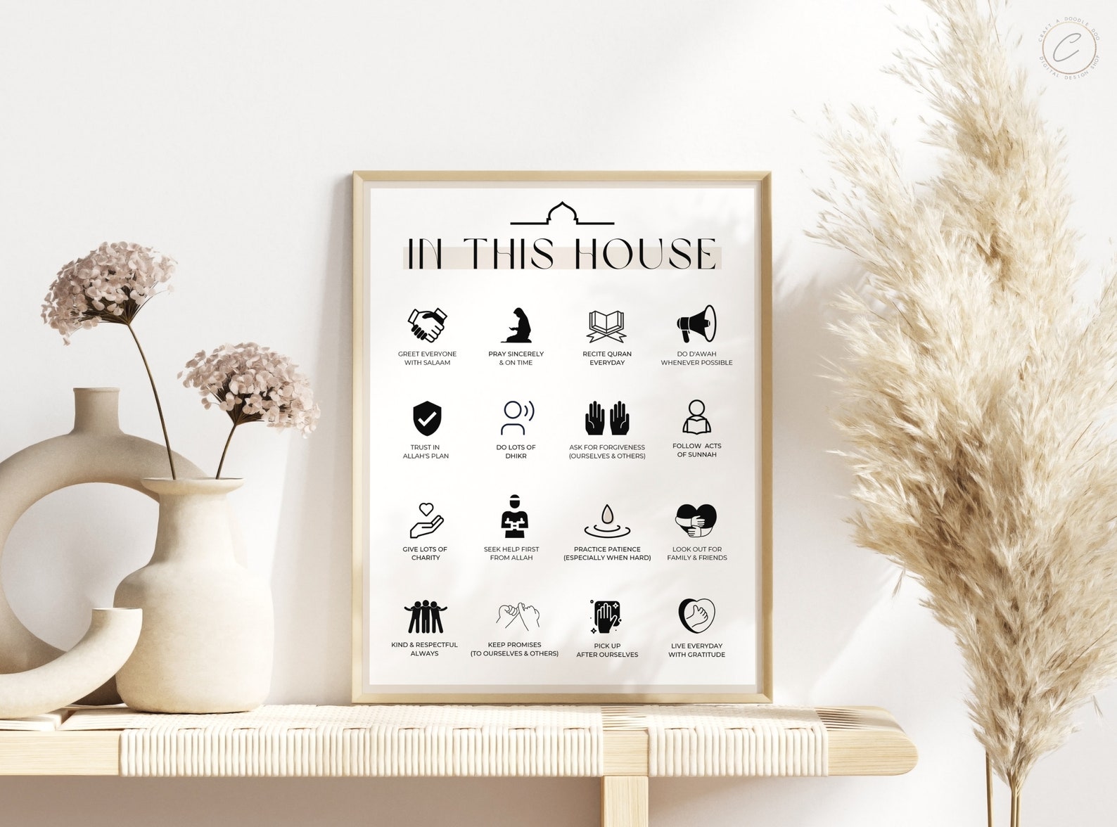 Islamic House Rules Poster Ramadan Printable Wall Art Digital - Etsy