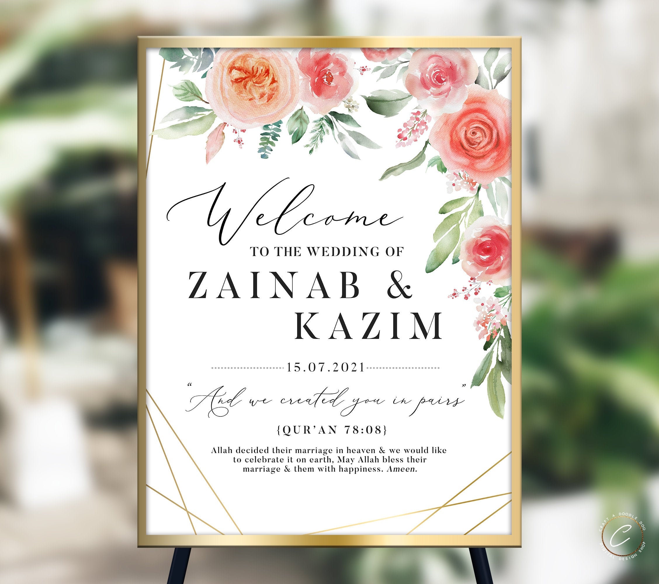 Custom Muslim Wedding Welcome Sign Nikah Announcement Poster - Etsy