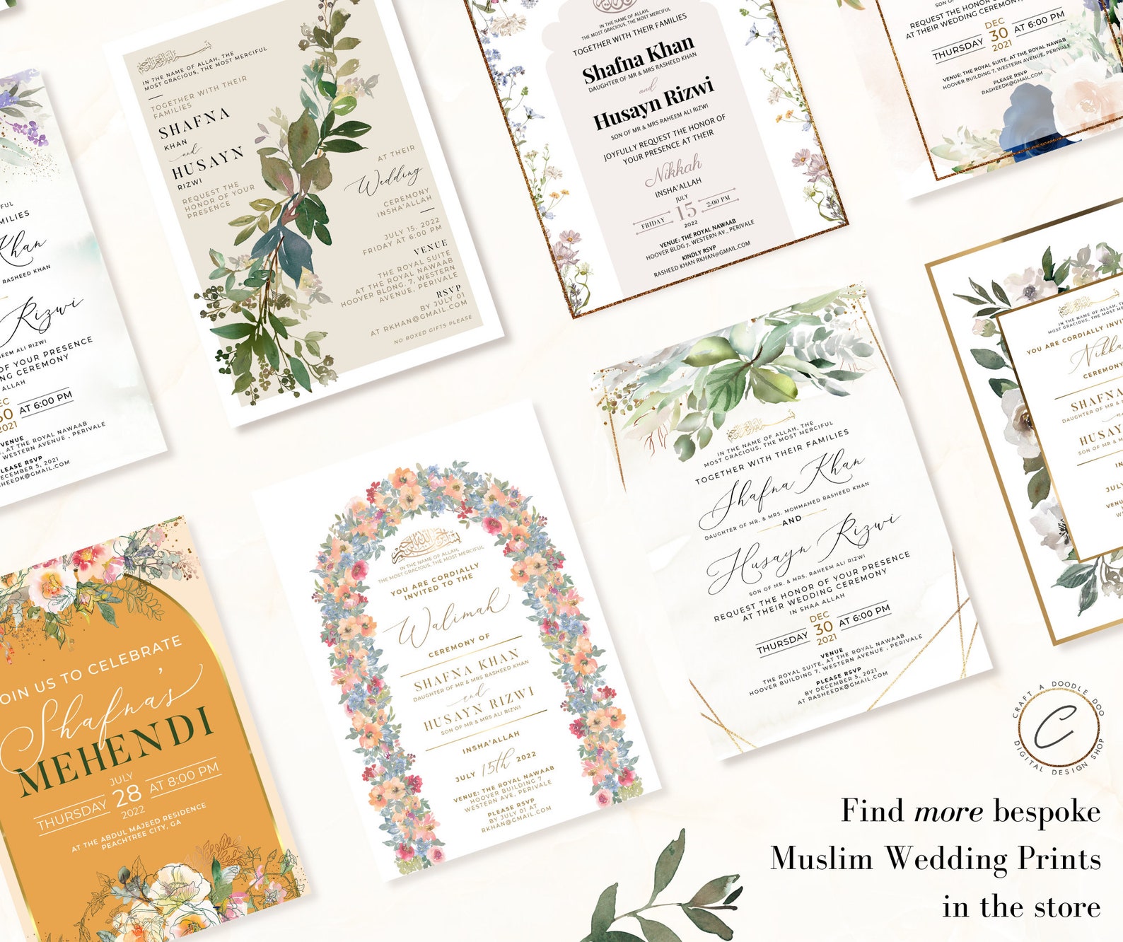 Editable Nikkah Invitation Template Custom Muslim Wedding - Etsy