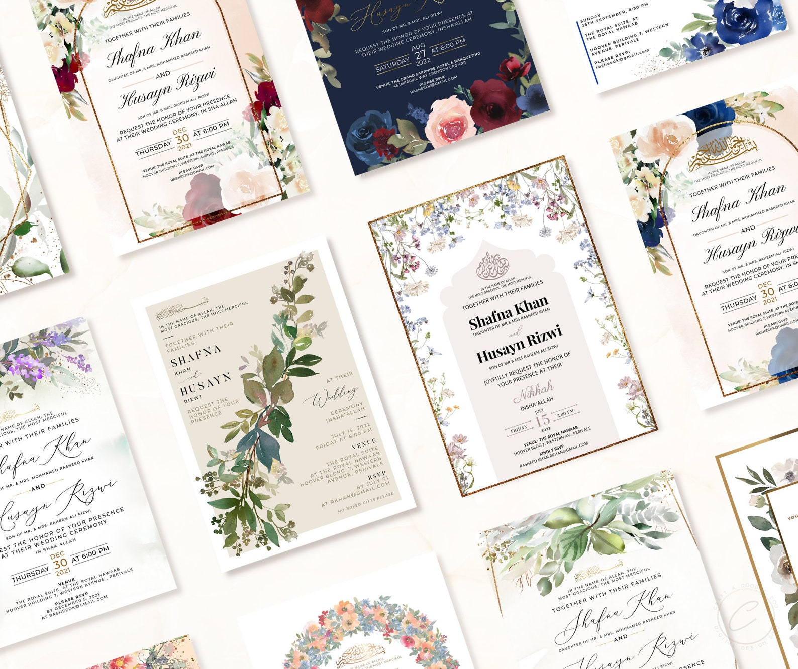 Digital Muslim Wedding Invitation Template Electronic Neutral - Etsy