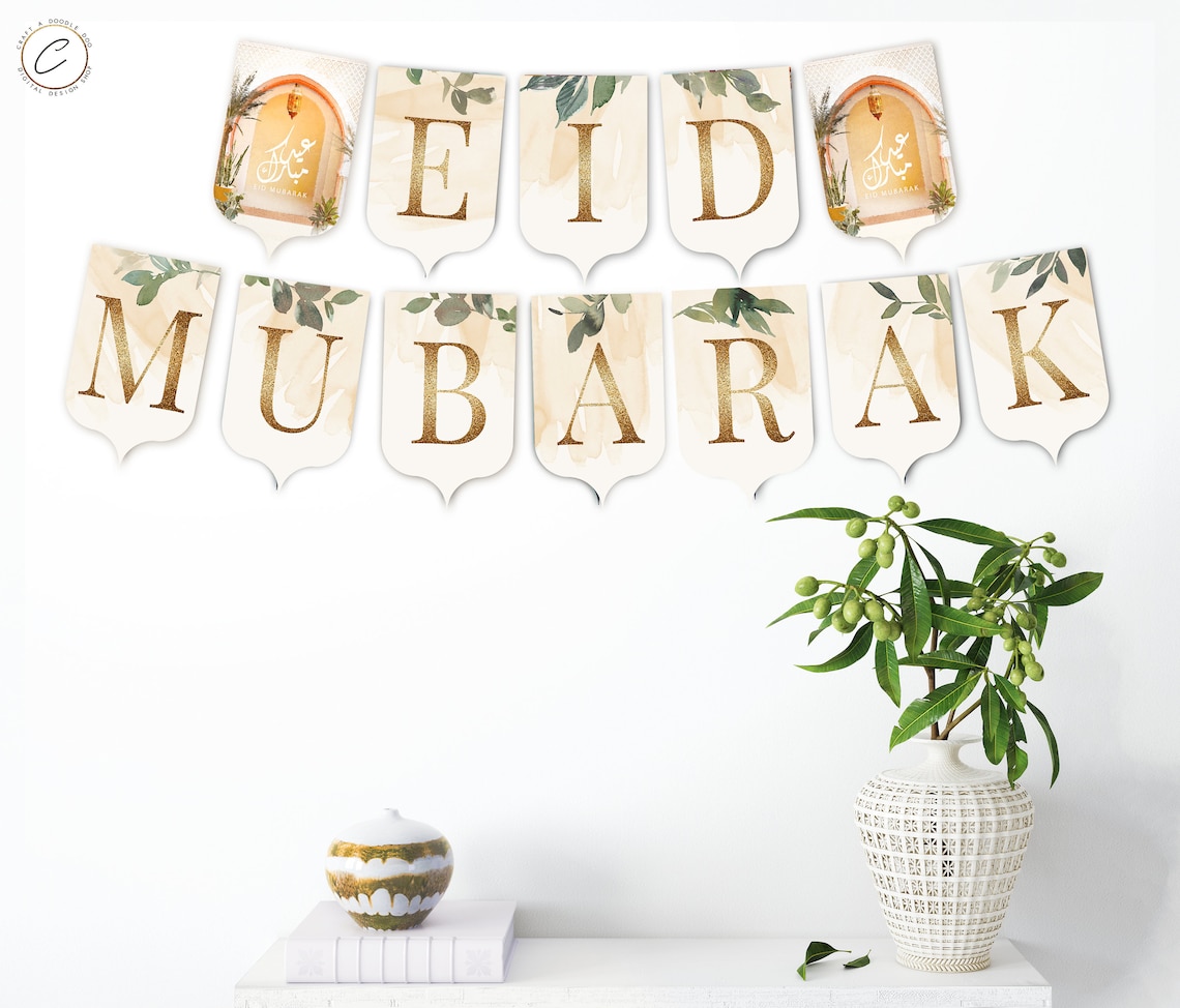 Modern Eid Mubarak Banner Instant Printable Digital Download - Etsy