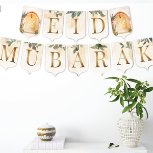 Modern Eid Mubarak Banner, Instant Printable Digital Download PDF ...
