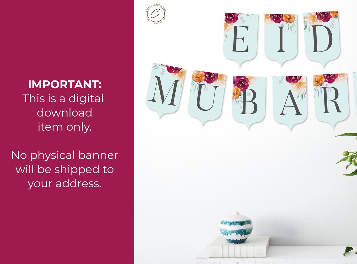 Eid Mubarak Banner Instant printable digital download PDF | Etsy