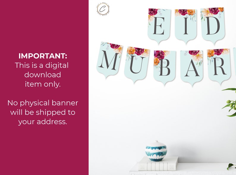 Eid Mubarak Banner Instant Printable Digital Download PDF - Etsy