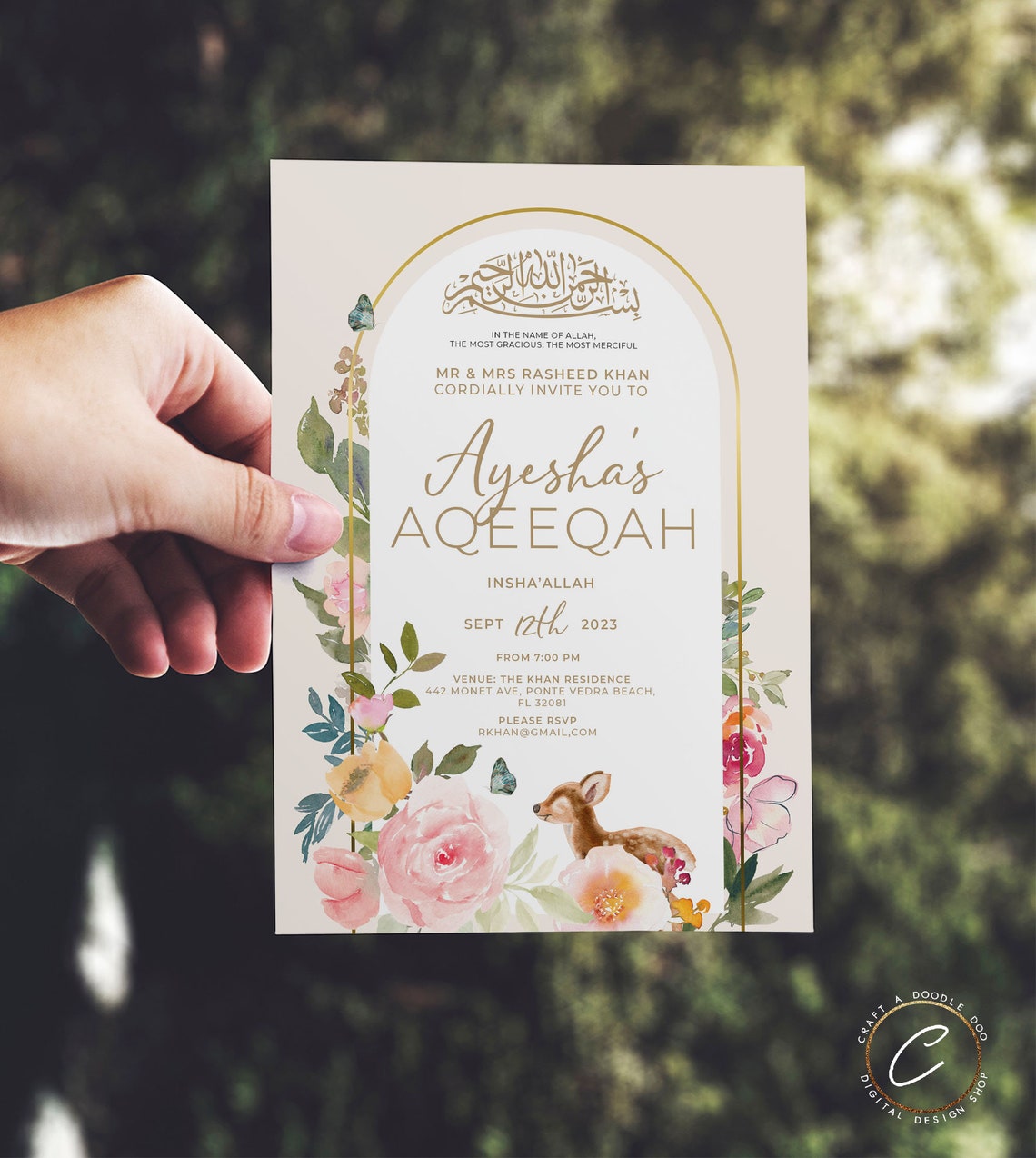 Custom Aqeeqah Invitation Digital Download Personalized - Etsy