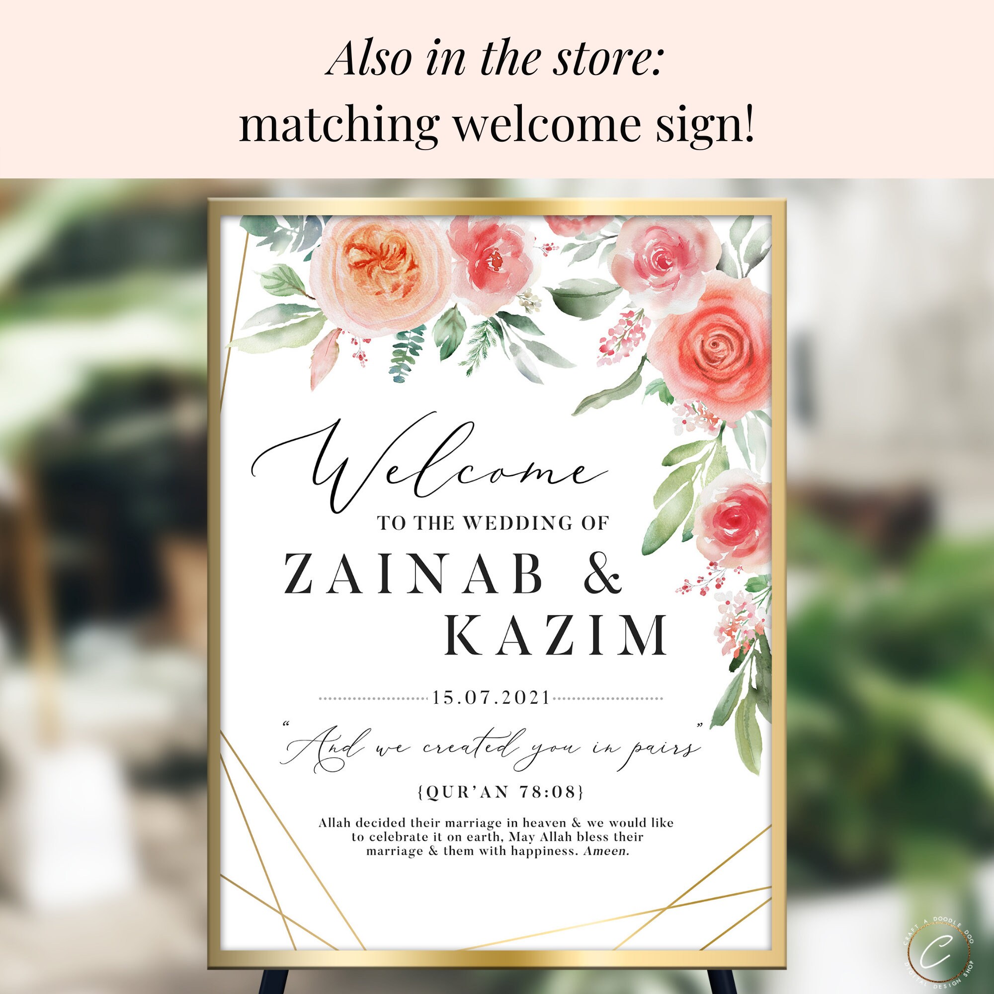 Editable Nikah Card Invitation Digital Download Floral | Etsy