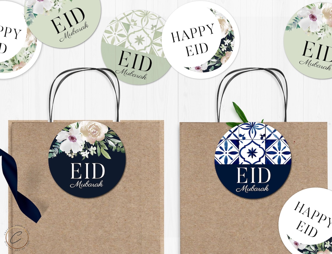 Set of 6 Eid Gift Tags Printable Digital Download Eid | Etsy
