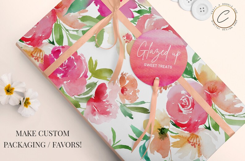Watercolor Flower Clipart Commercial Set Floral PNG Bouquet | Etsy