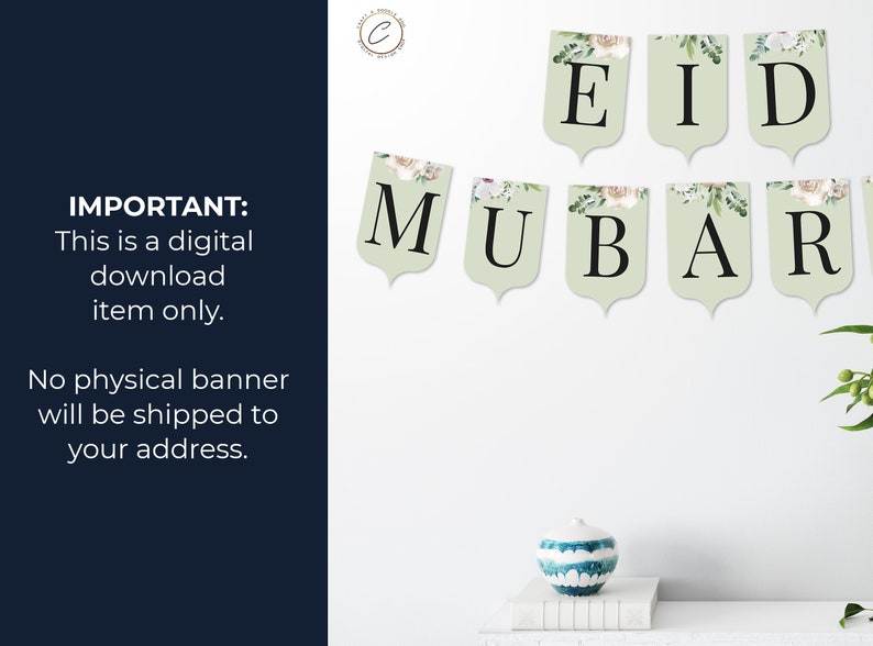 Eid Mubarak Banner Instant Printable Digital Download PDF - Etsy