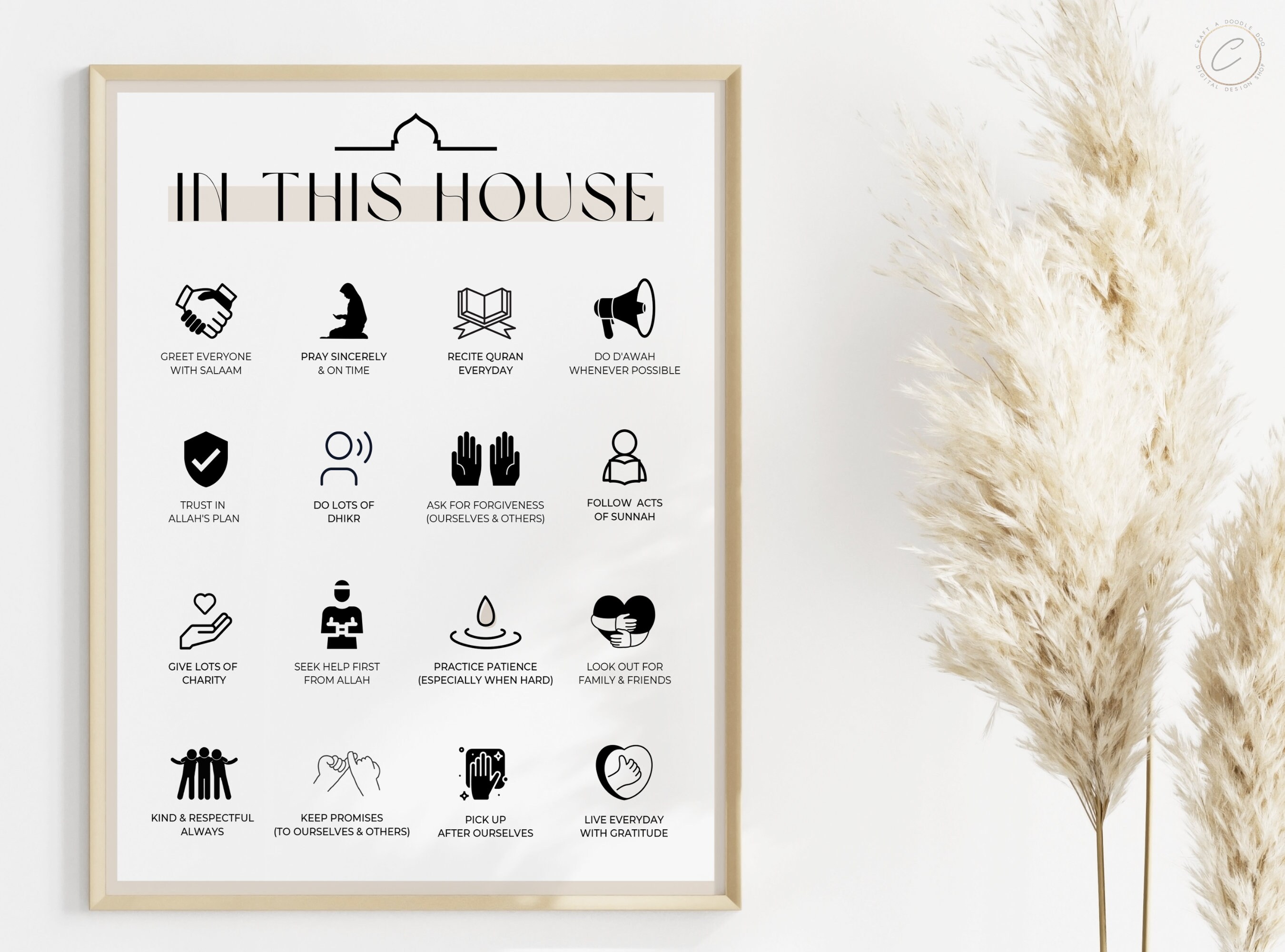 Islamic House Rules Poster Ramadan Printable Wall Art Digital - Etsy