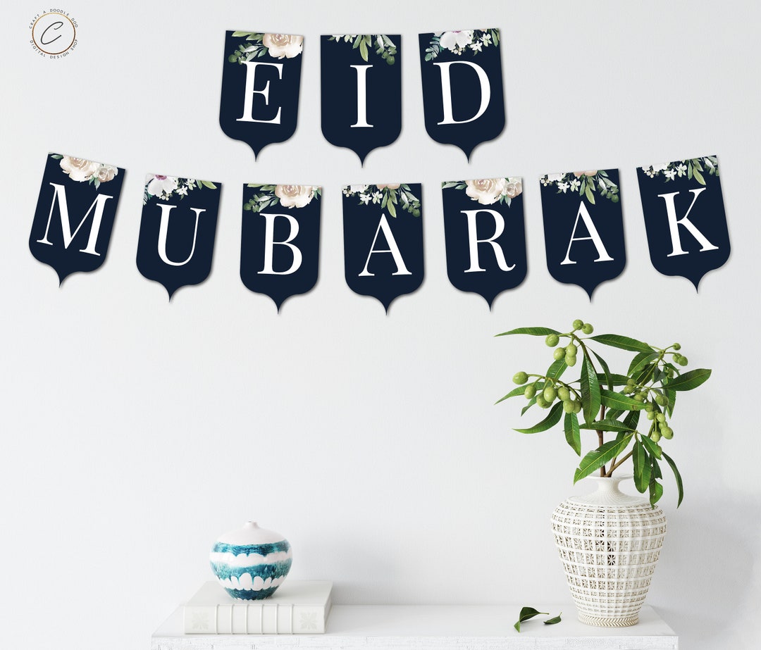 Eid Mubarak Banner, Instant Printable Digital Download PDF, Happy Eid ...