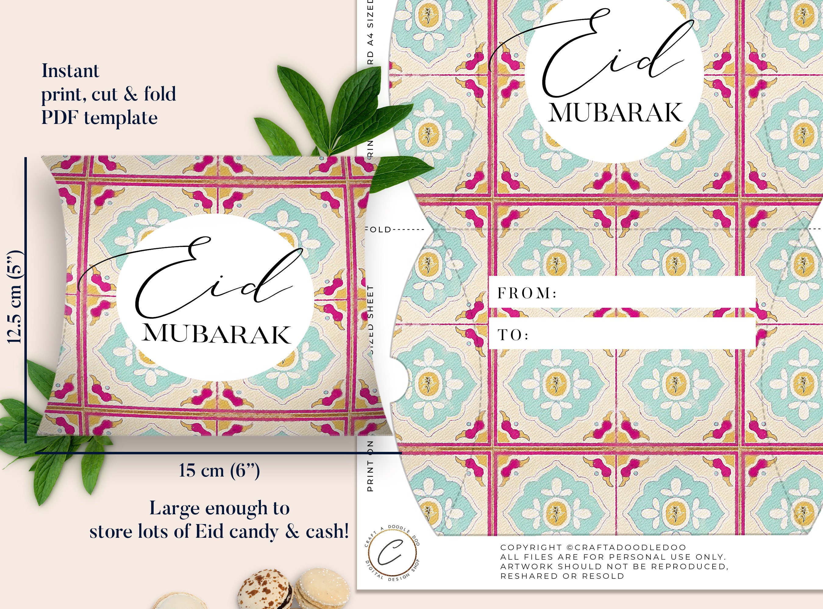 Eid Money Envelope Candy Party Favor Box, Digital Download Printable ...