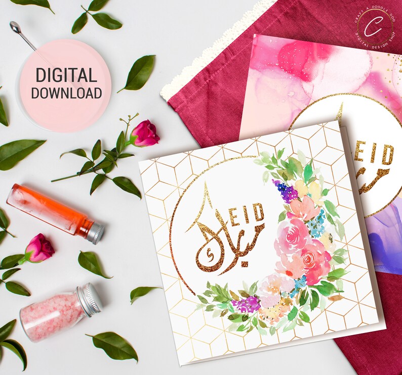 Editable Eid Greeting Card Envelope Stickers Speciality - Etsy